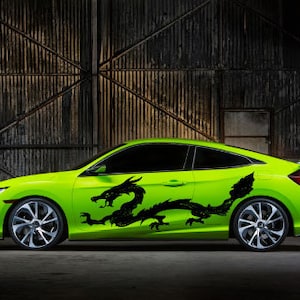 Dragon Tattoo Zen Detailed Graphic Vinyl Decal Side Vehicle Car Truck ...