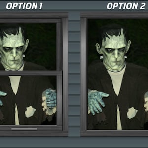 Frankenstein Monster Scary Creepy Window Backlit Wall Backdrop Banner ...