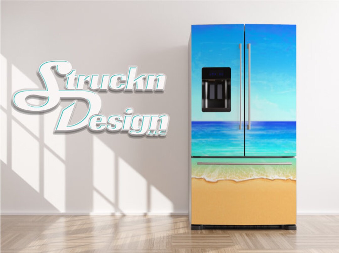 Abstract Beach Water Ocean Seascape Paradise Refrigerator Fridge ...