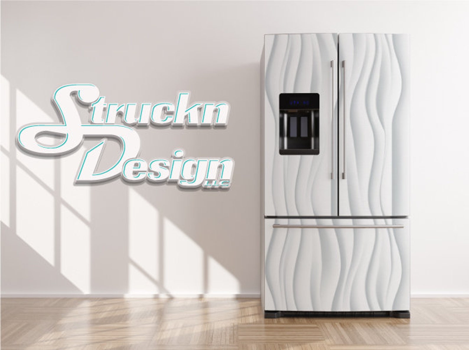 3D Look White Wavy Lines Waves Shapes Refrigerator Fridge - Etsy