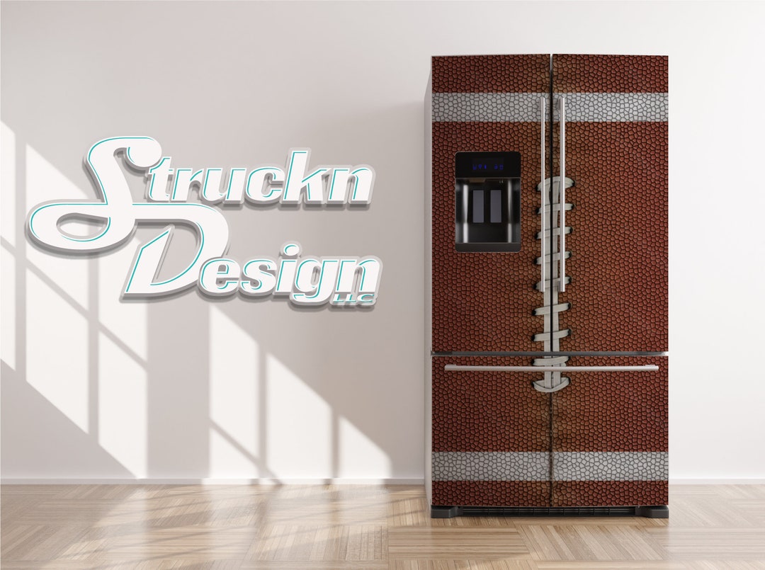 Football Texture Realistic Sports Brown White Refrigerator Fridge ...