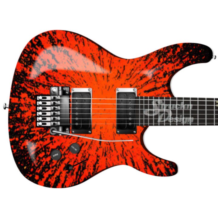 Big Bright Red Blood Splatter Guitar Bass Metal Vinyl Wrap Skin Decal ...