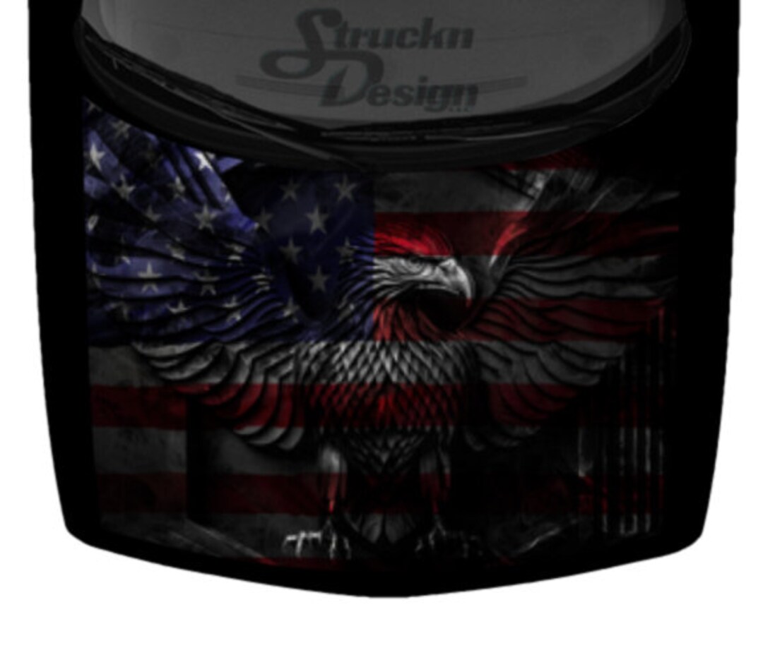 Metal Falcon American Flag Dark Black Patriot SUV Van Car Pickup Truck ...