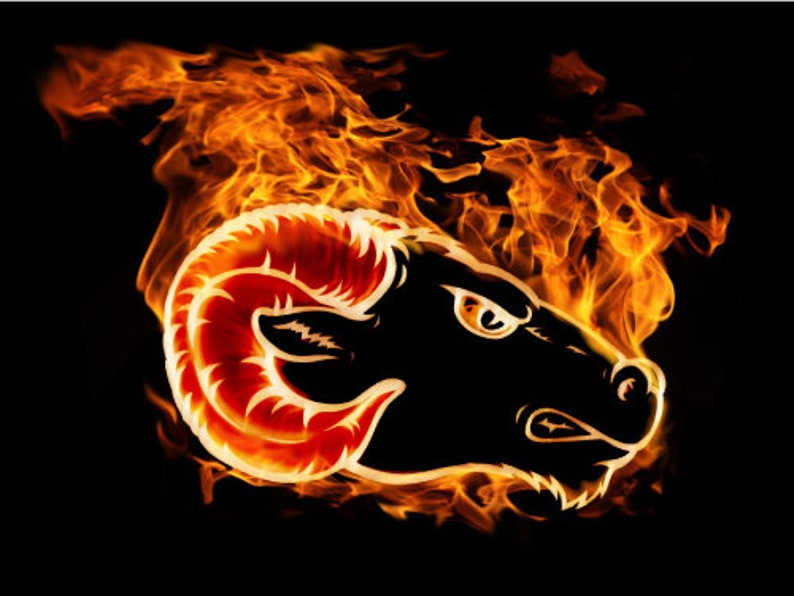 Flaming Fits Ram Mean Look Ram Poster Print Paper OR Wall | Etsy