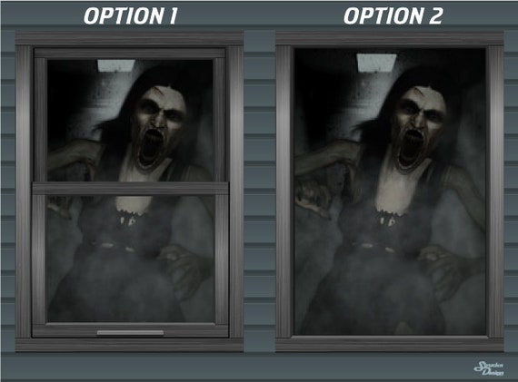 Horror Screaming Scary Woman Ghost Dark Window Backlit Wall - Etsy