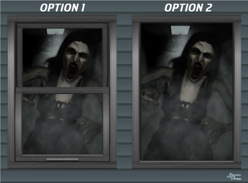 Horror Screaming Scary Woman Ghost Dark Window Backlit Wall - Etsy