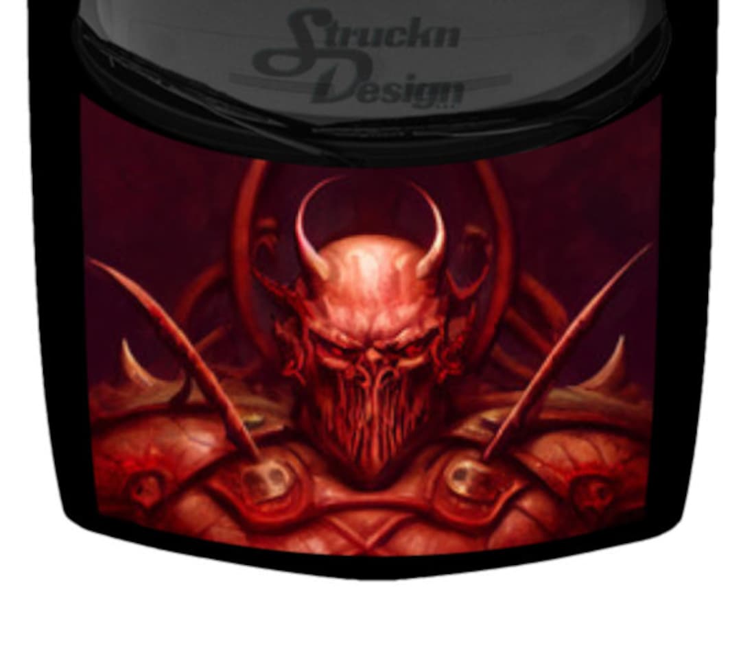 Red Devil Black Vivid Vibrant Evil Demon SUV Van Car Pickup Truck Hood ...