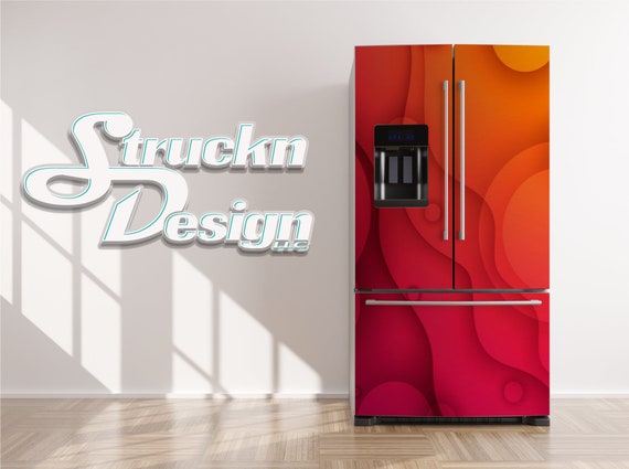 Gradient Orange Pink Ridges Circle Refrigerator Fridge Freezer - Etsy