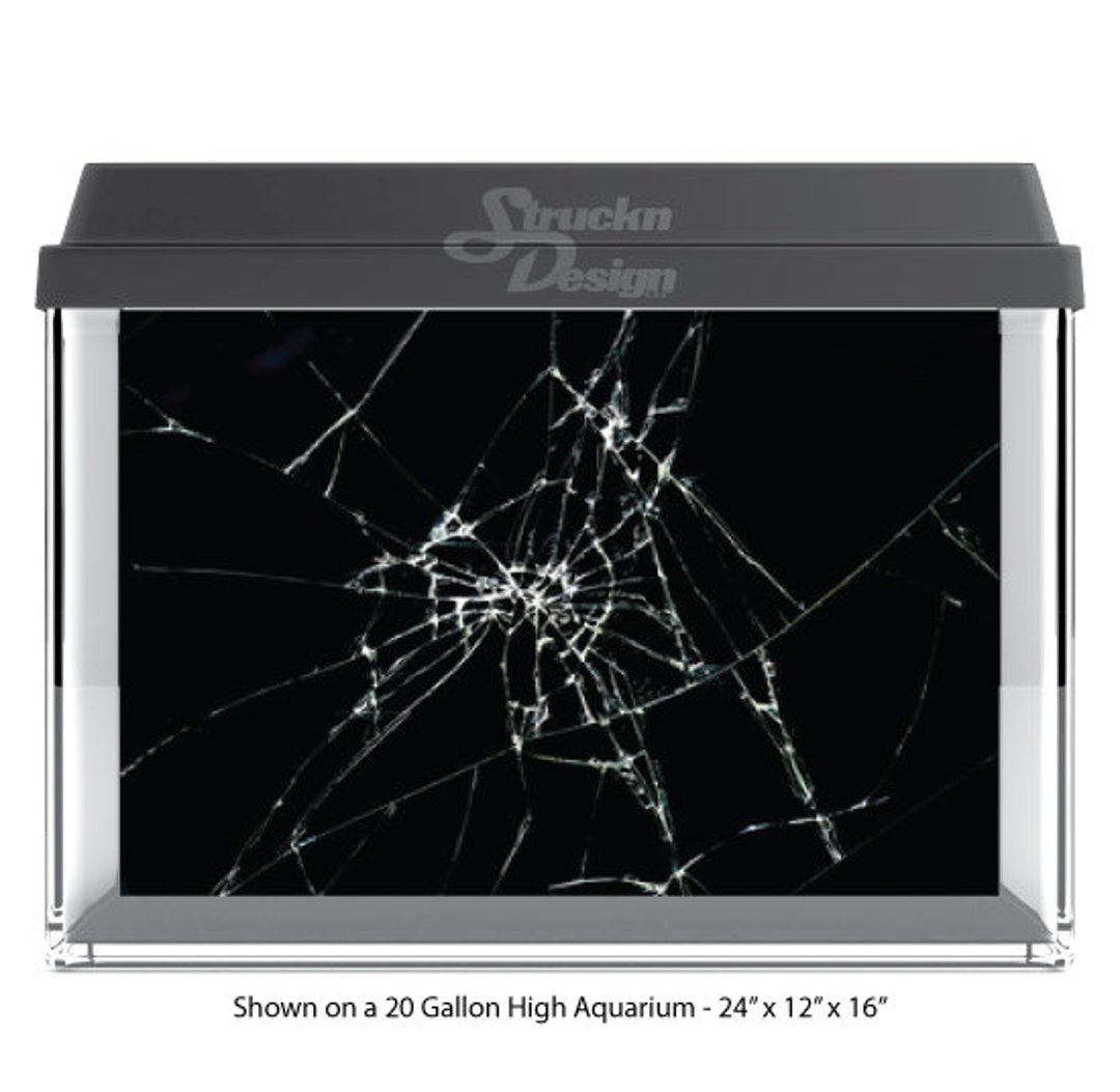 Black Glass Break Shatter Cracking Underwater 10mil Polyester Fish Tank ...