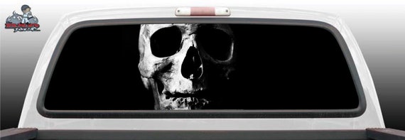 Dark Skull Shadow Glass Rear Window Decal Graphic Truck Perf - Etsy