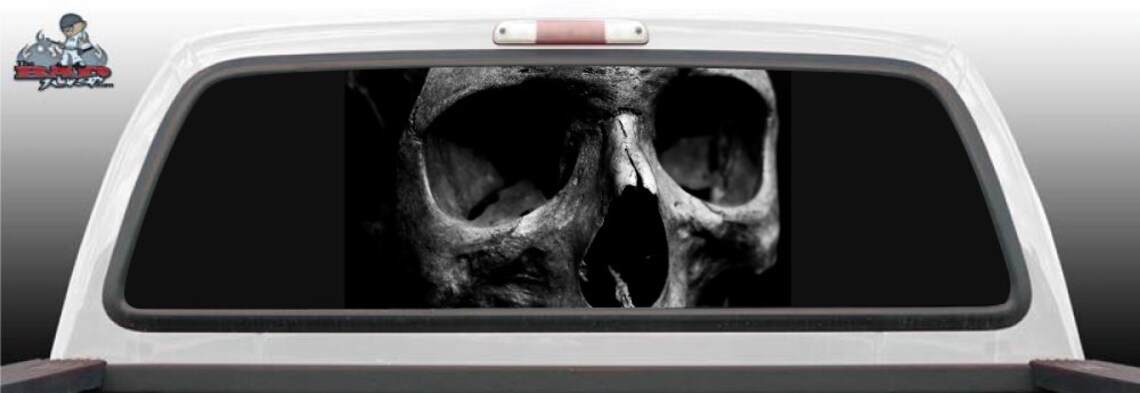 Skull Shadow Dark Glass Rear Window Decal Graphic Truck Perf Vinyl ...