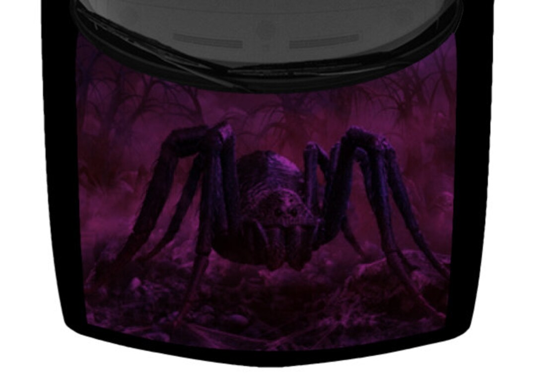 Dark Violet Giant Spider Illustration Black Car Pickup Truck - Etsy