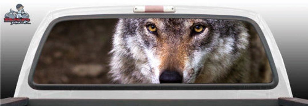Wolf Eyes Nature Staring Glass Rear Window Decal Graphic Truck Perf ...