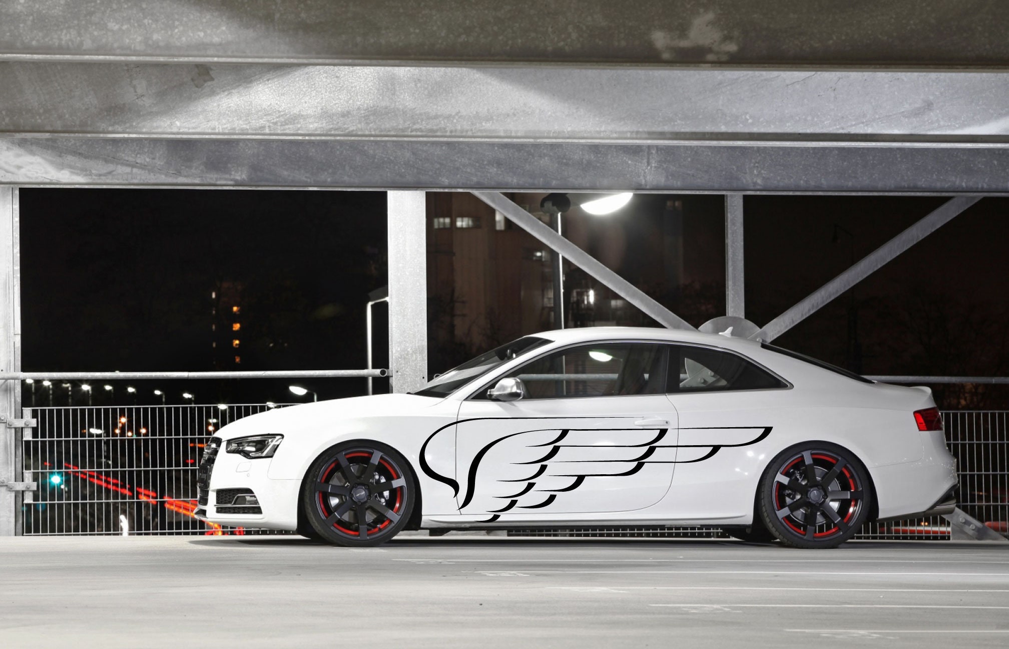 Classic Curves Swirl Sleek Wings Tattoo Grunge Design Tribal | Etsy