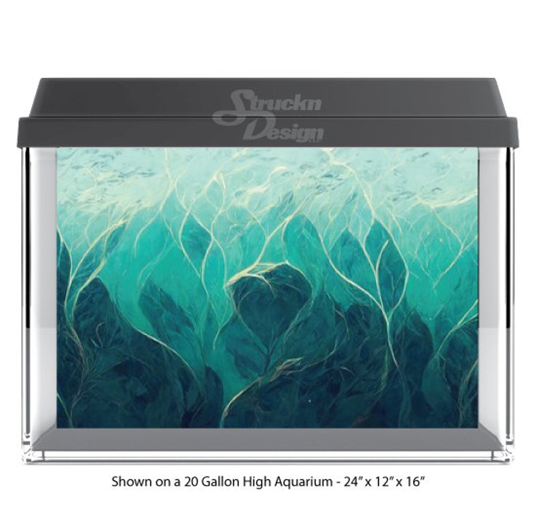 Blue Cyan White Gold Quartz Tear Pattern 10mil Polyester Fish Tank ...