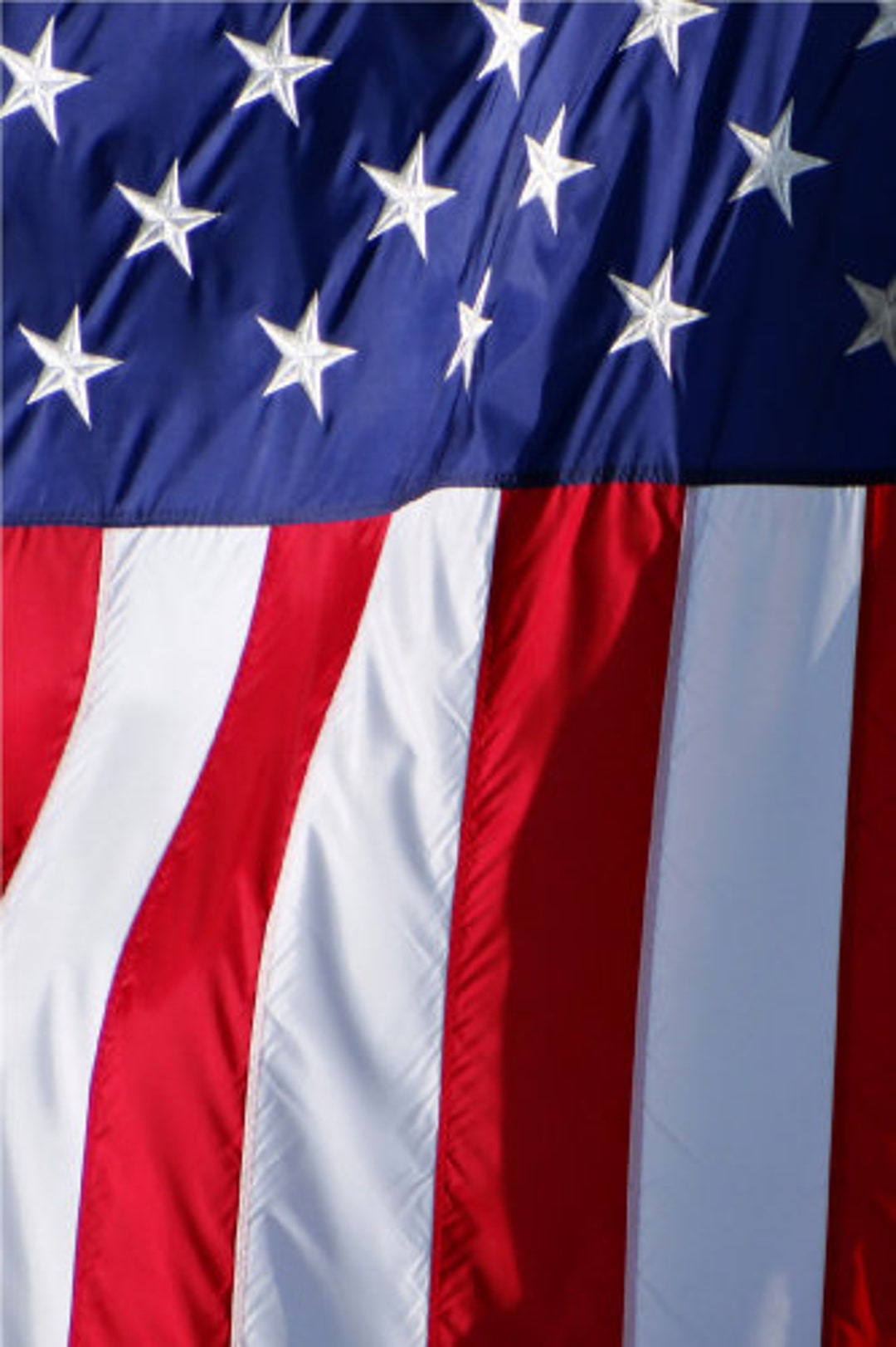 American Flag Waving Bright American Flag Poster Print Paper OR Wall ...
