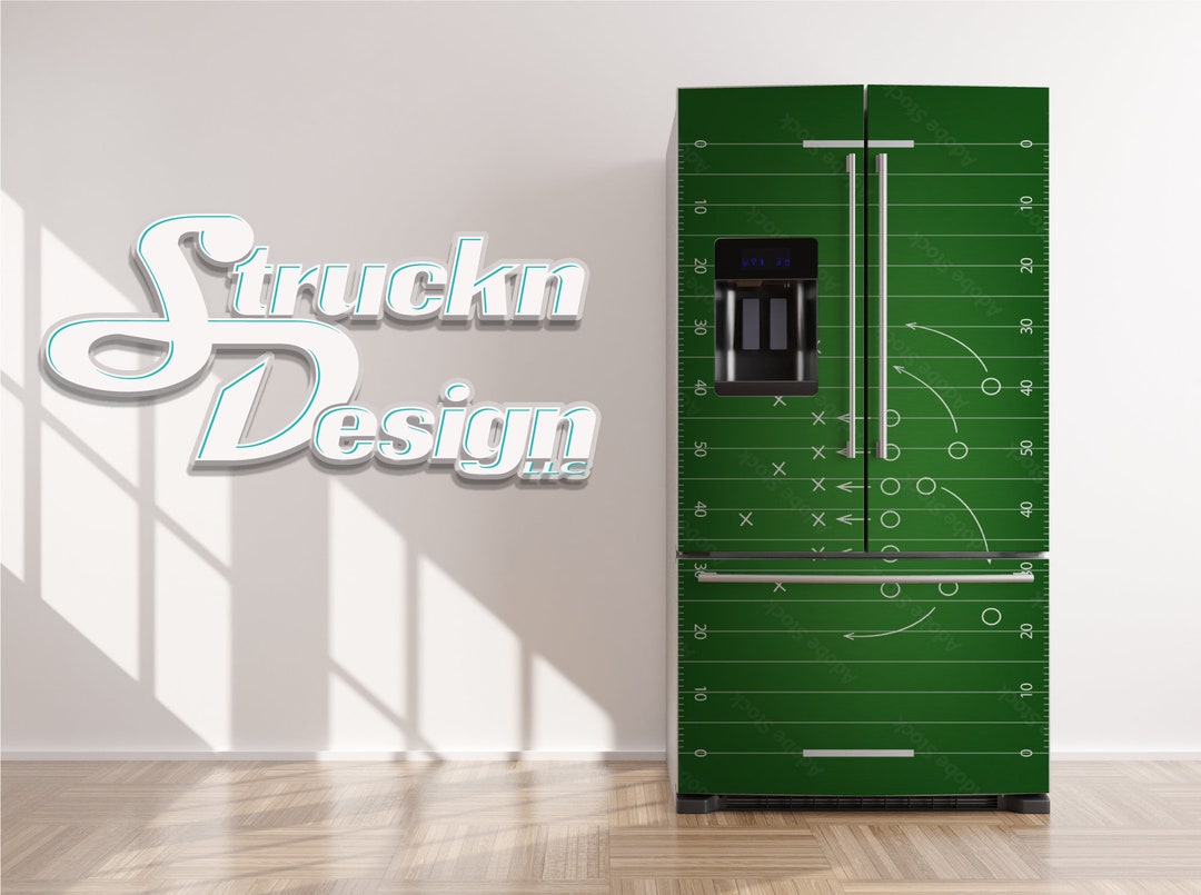 Football Field Play Call Sports Grass Refrigerator Fridge Freezer Wrap ...