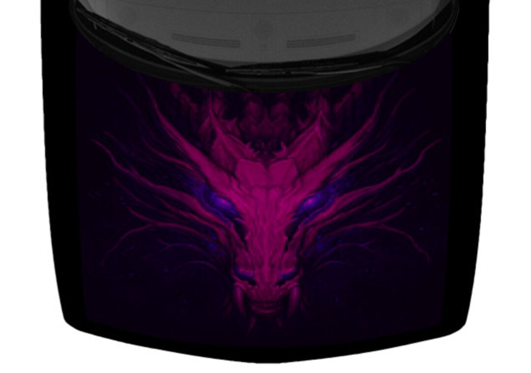 Pink Dragon Head Snarling Hood Wrap Truck Car Vinyl Graphic Decal 58 X ...