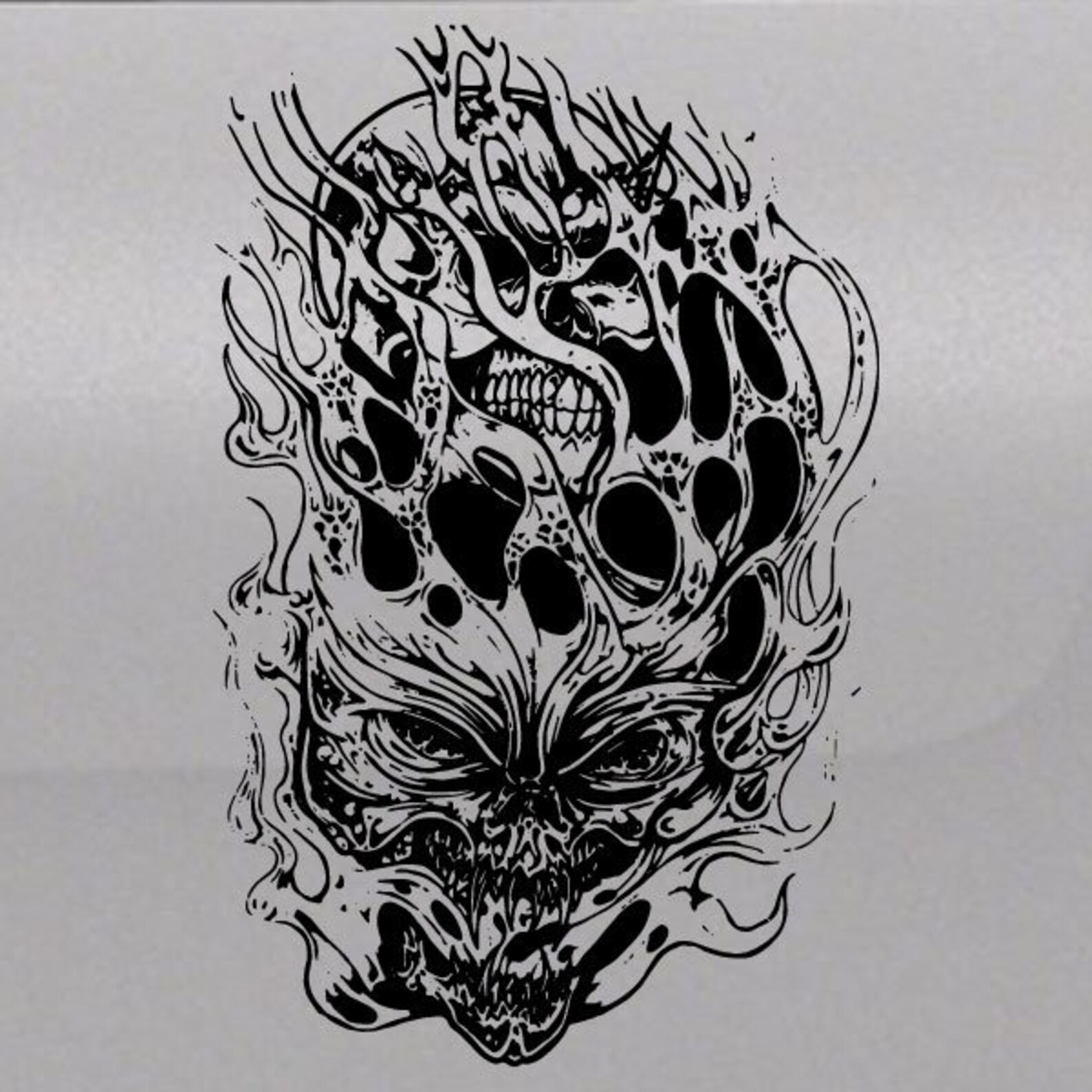 Demon Flame Skull Evil Devil Window Bed SUV Hood Door Graphic Vinyl ...