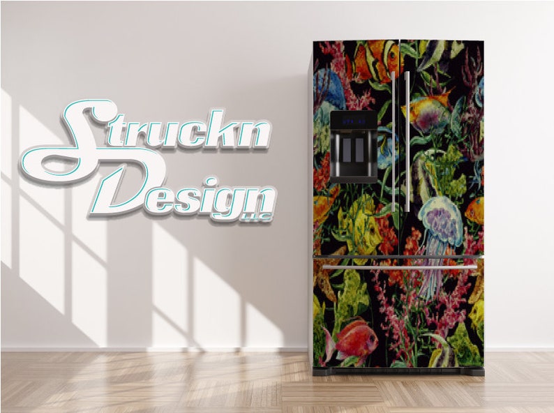 Watercolor Ocean Fish Sea Life Reef Refrigerator Fridge - Etsy