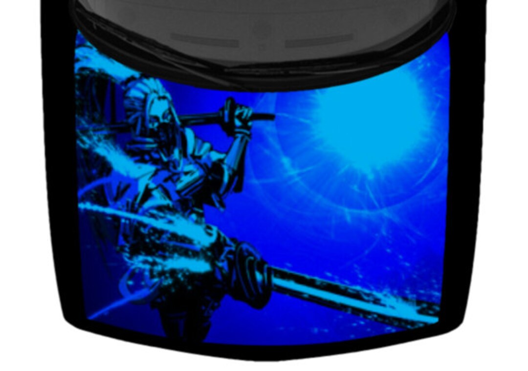 Dark Cyan Cyborg Girl Katana Ninja Design SUV Van Car Pickup Truck Hood ...