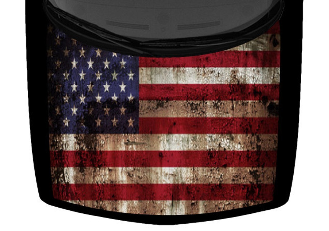 Grunge Abstract Rust American USA Flag Hood SUV Van Car Pickup Truck ...