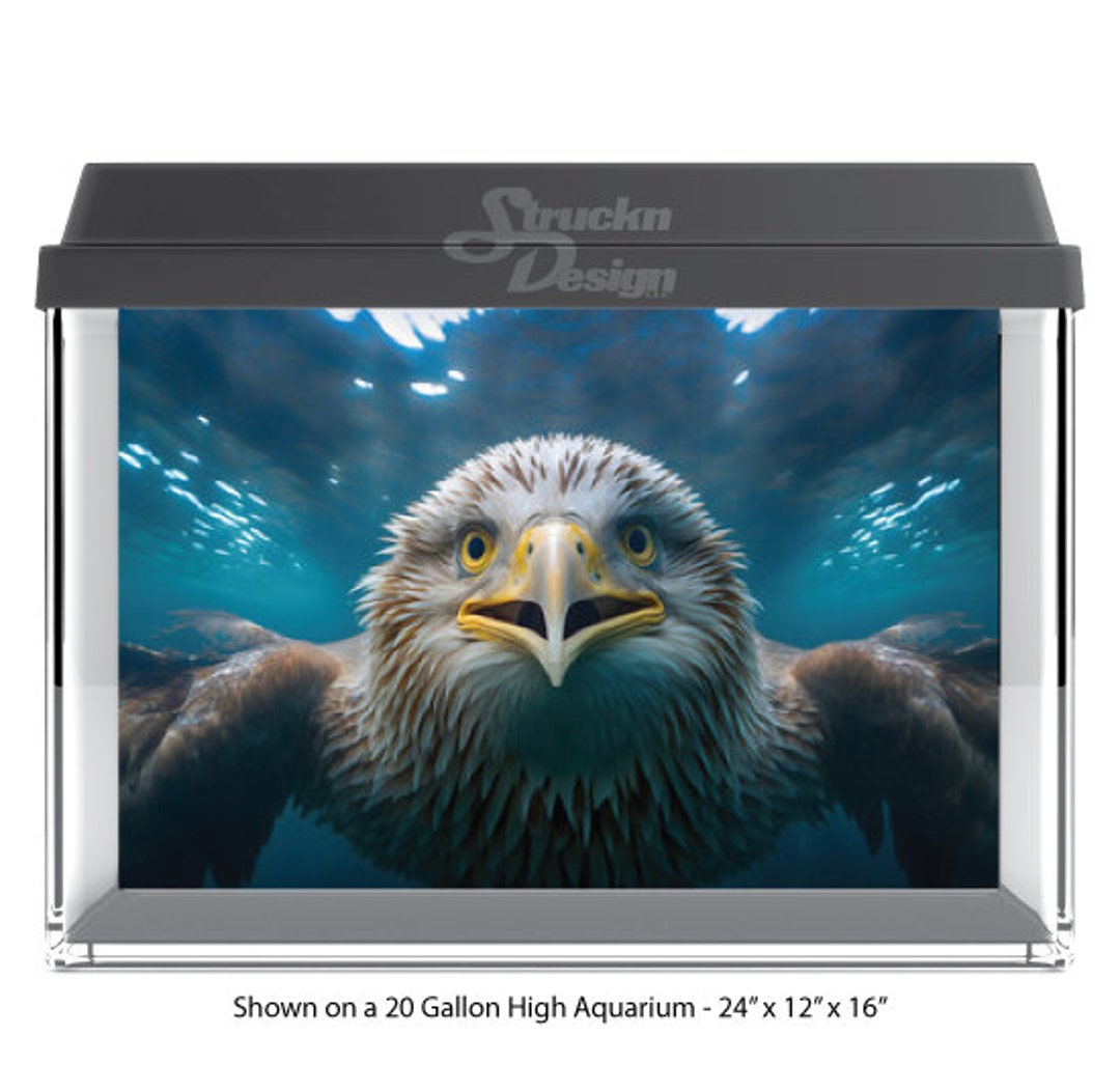 Funny Eagle Bird Swimming Diving Underwater 10mil Polyester Fish Tank ...