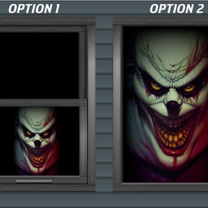 Creepy Scary Horror Laughing Clown Face Window Backlit Wall Backdrop ...