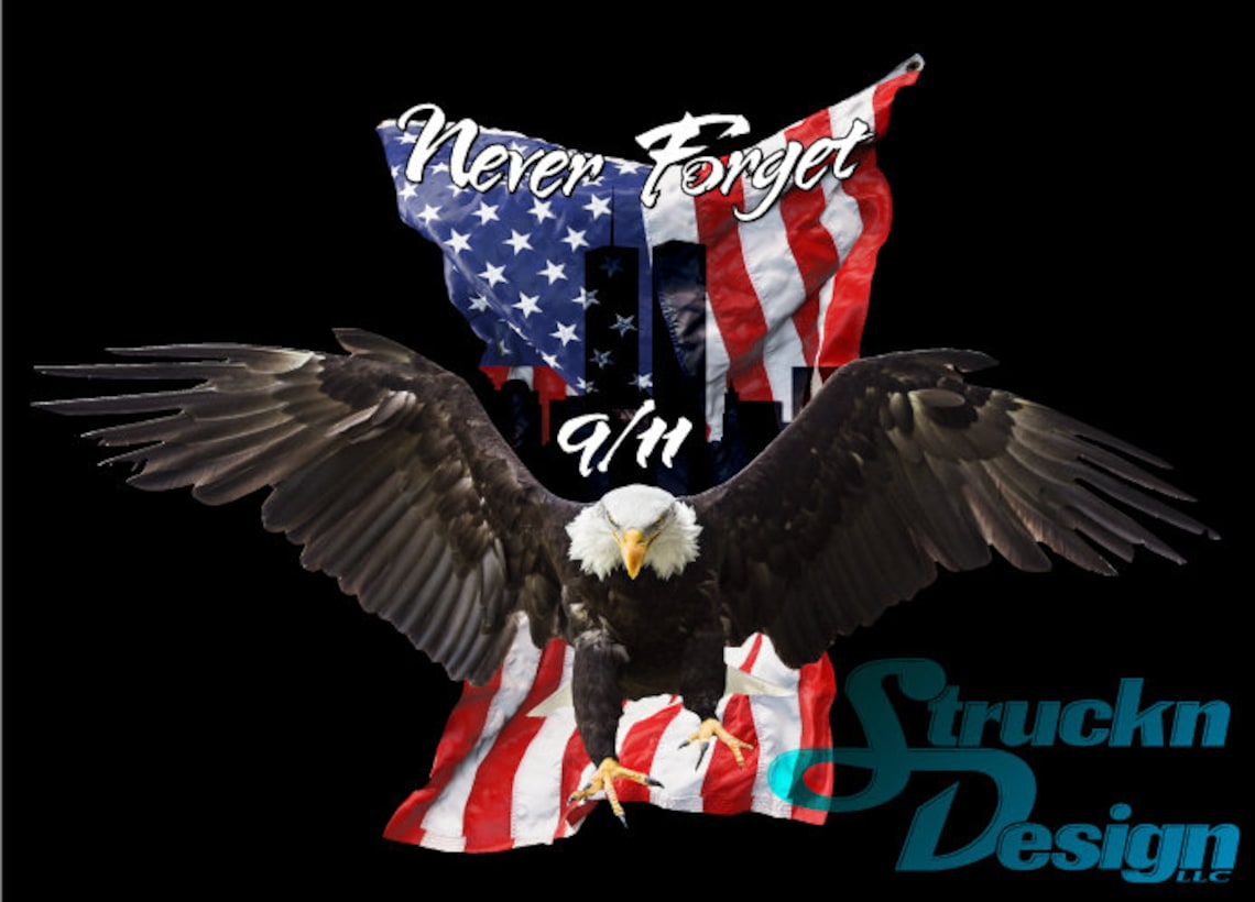 9/11 Never Forget American Flag Bald Eagle Decal Window USA US - Etsy