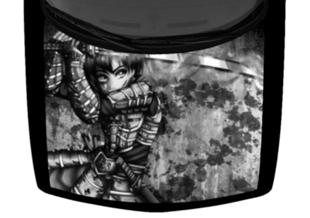 Grayscale Samurai Warrior Sword Anime Design SUV Van Car Pickup Truck ...