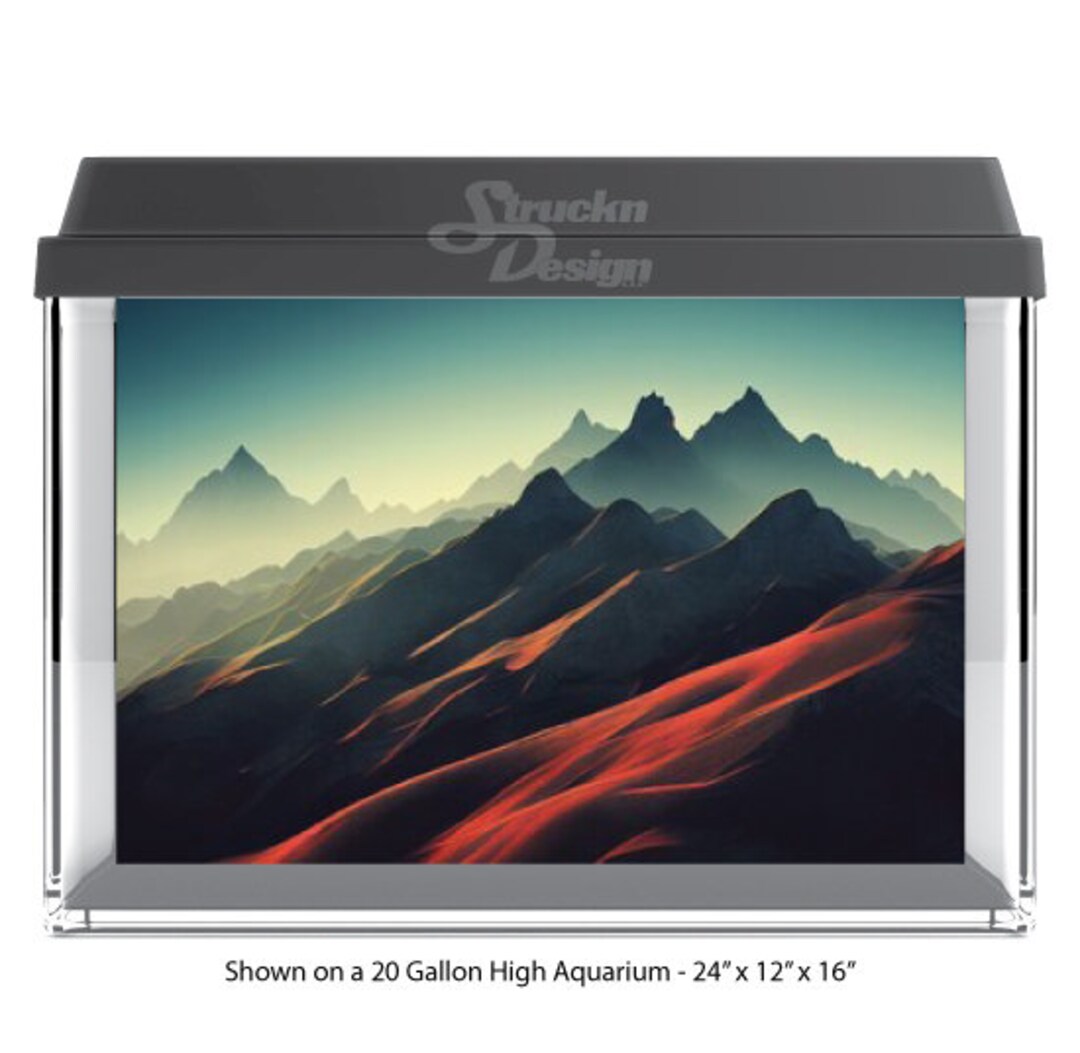 Hazy Sunrise Mountain Range Rocky Range 10mil Polyester Fish Tank Glass ...