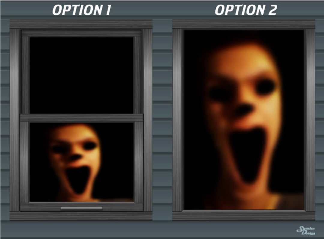 Scary Ghost Face Screaming Horror Window Backlit Wall Backdrop Banner ...