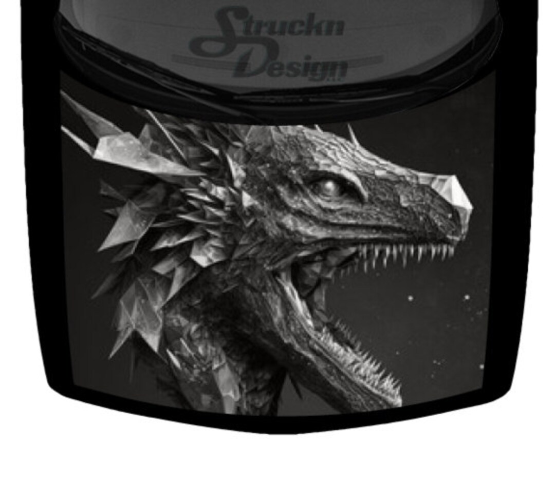 Grayscale Crystal Shard Scaled Dragon Roaring Angerly Truck Car Pickup ...