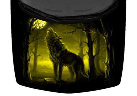 Yellow Wolf With Moon Custom Decor Howling Wolf Moon Flag 9913FL 28" X