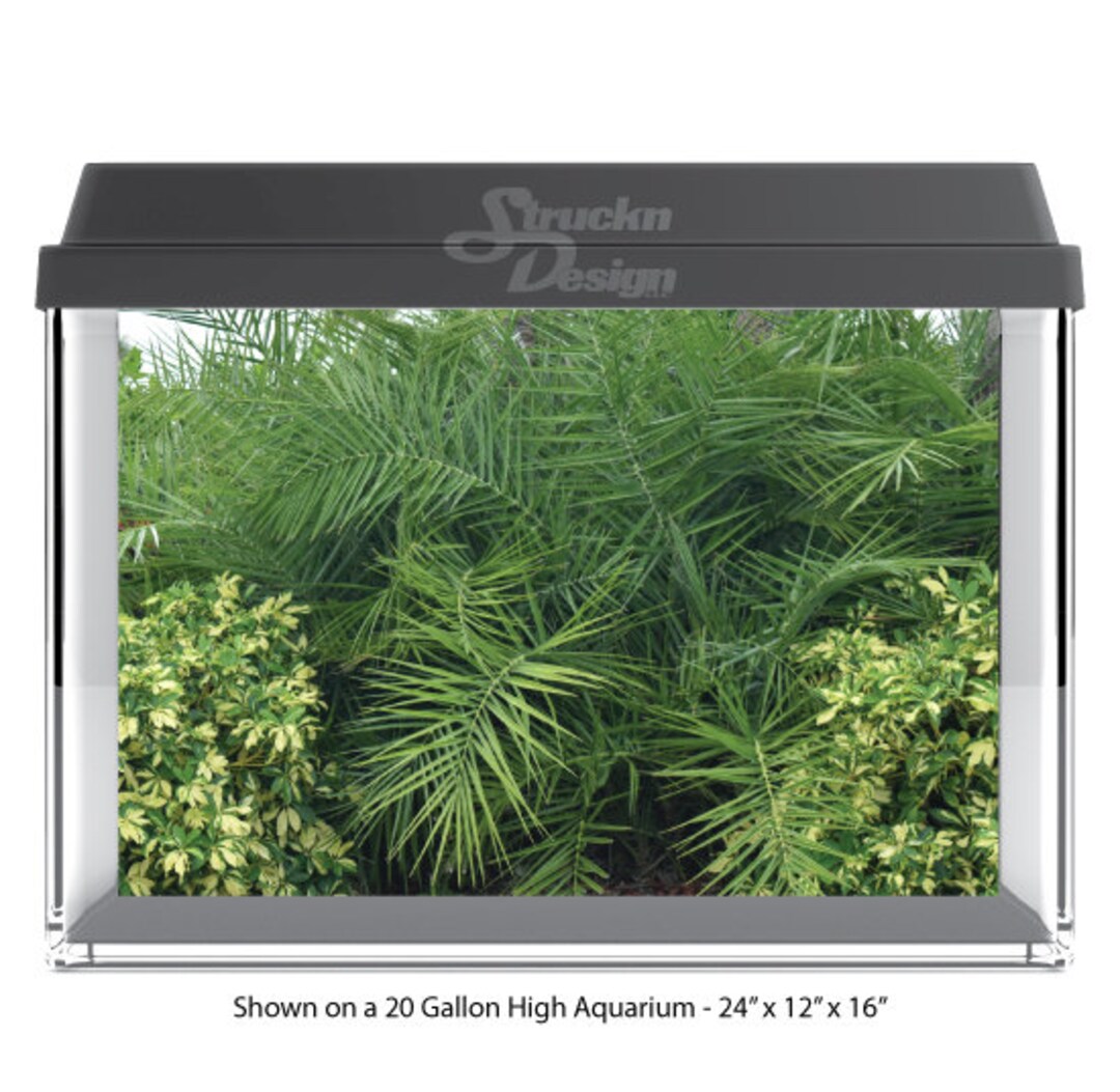 Bright Green Tropical Foliage 10mil Polyester Aquarium Tank Glass ...