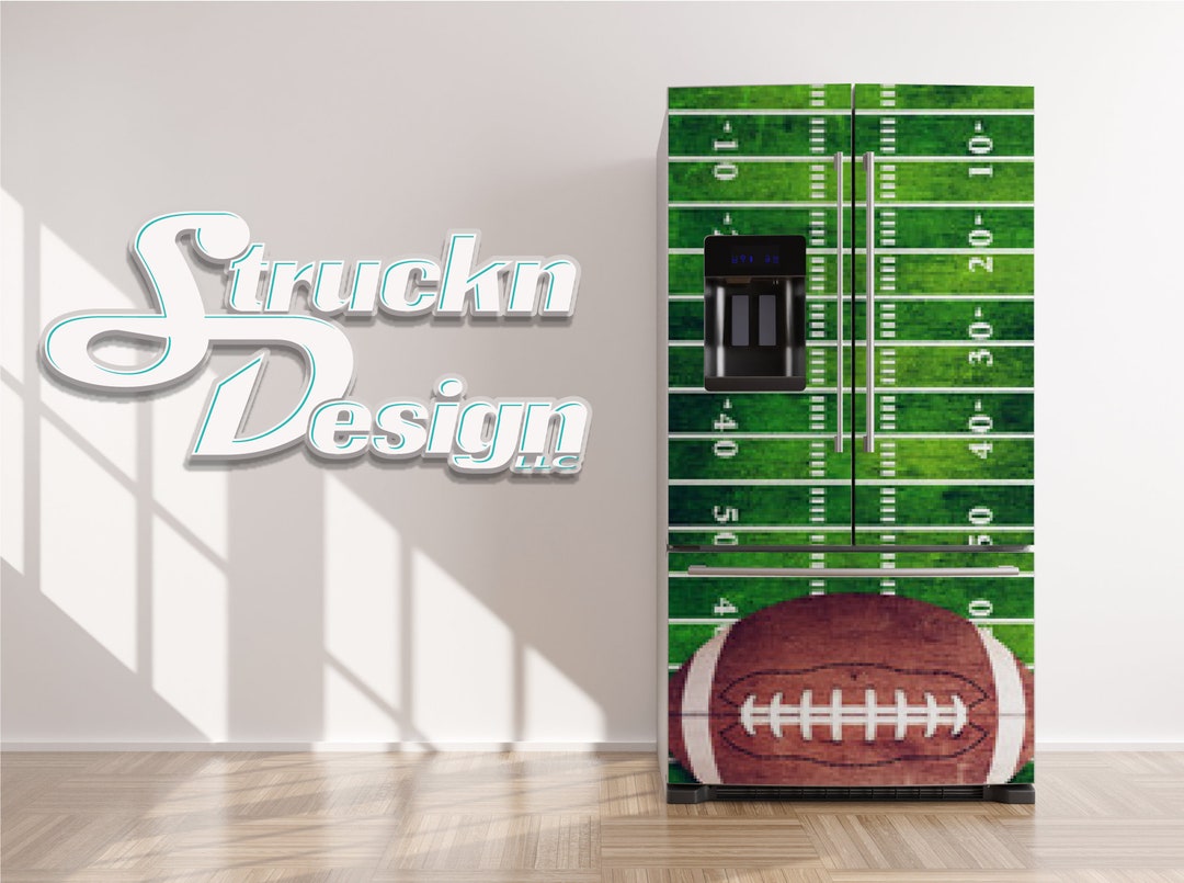 Watercolor Football Field Yard Line Sports Refrigerator Fridge Freezer ...