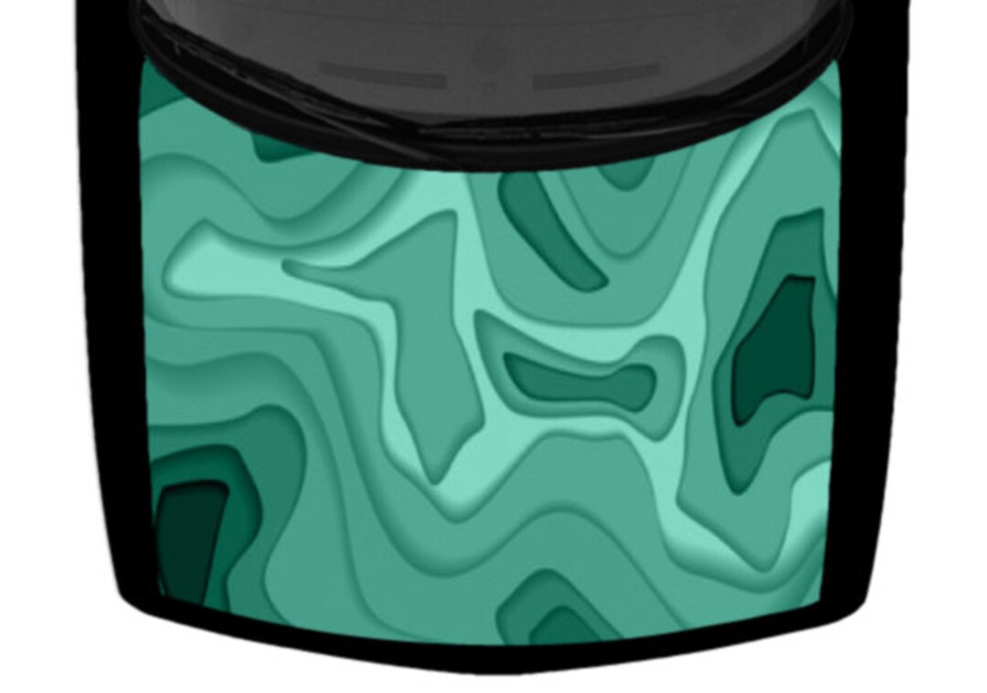 Abstract Topographic Map Teal Design Black SUV Van Car Pickup Truck ...