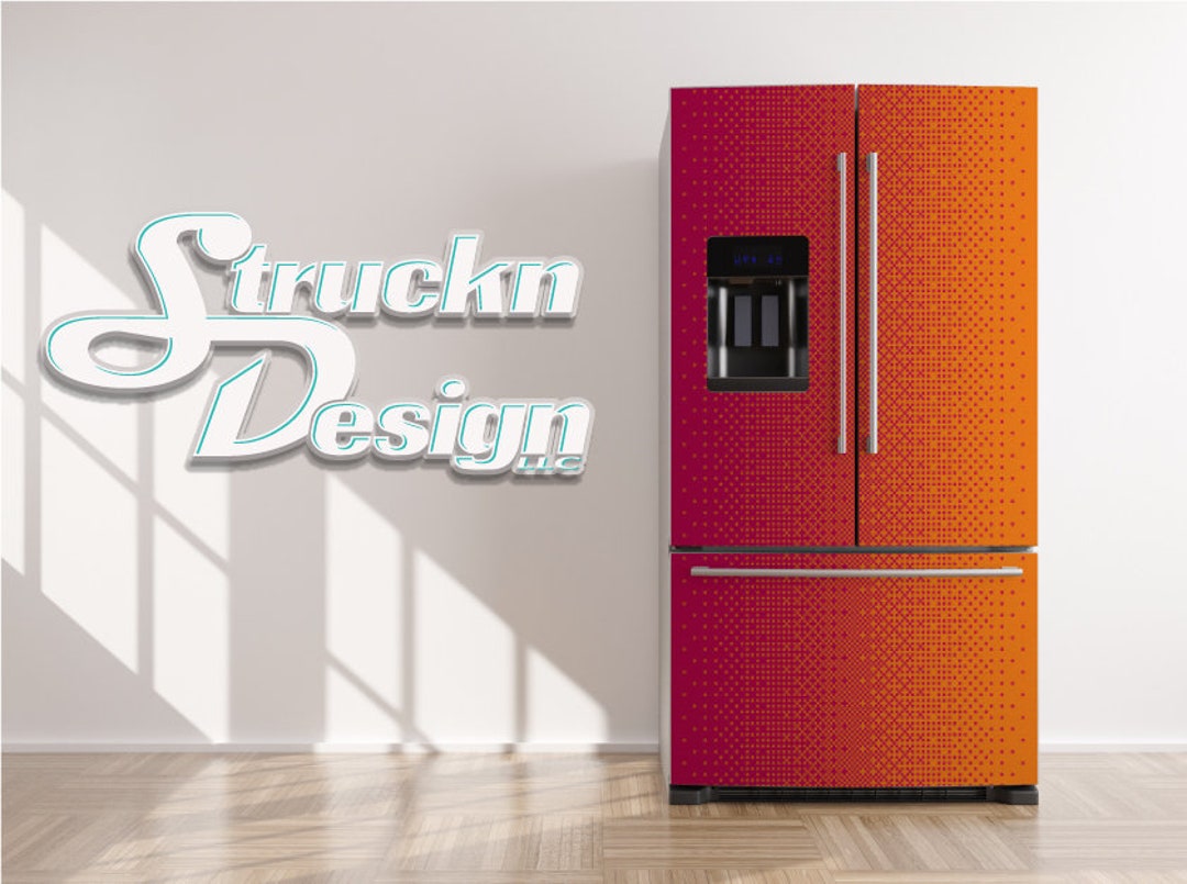 Red Orange Shape Gradient Pixel Art Dithering Refrigerator Fridge ...