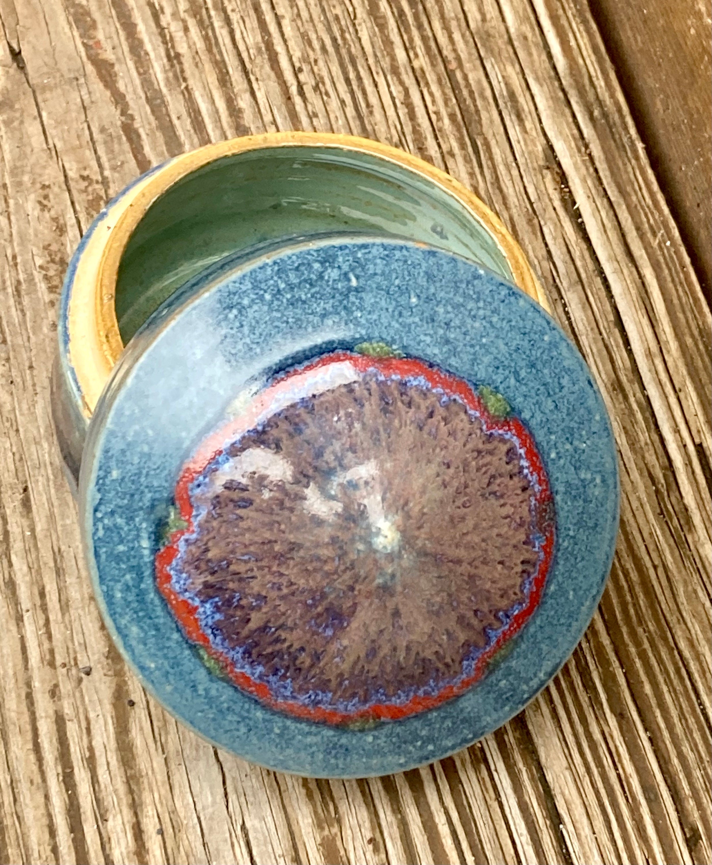 Functional Art Pottery Ceramic Vessel With Lid Vintage Wheel Thrown ...