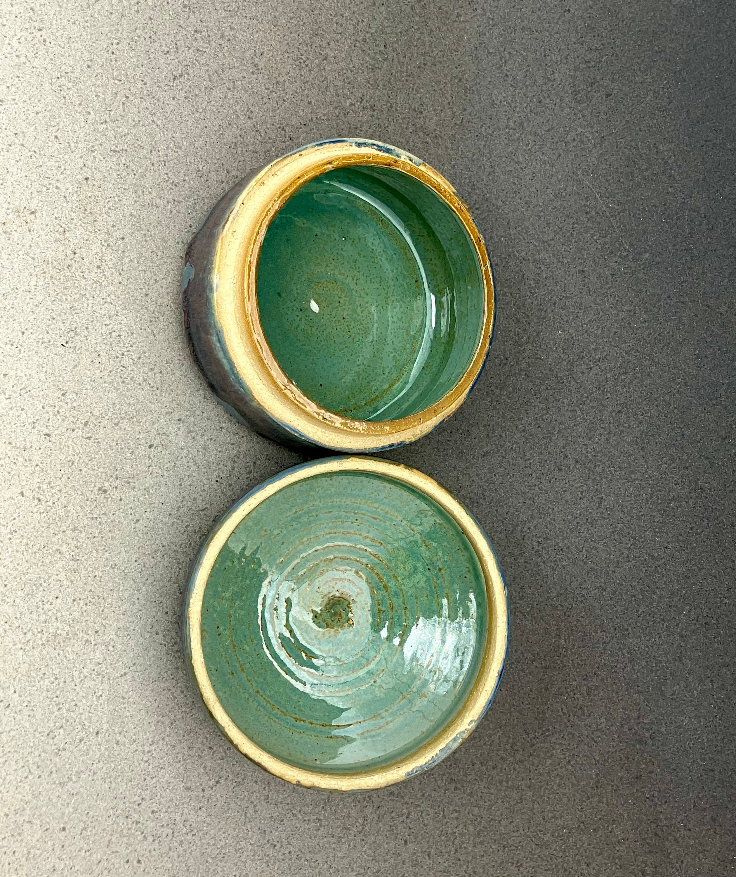 Functional Art Pottery Ceramic Vessel With Lid Vintage Wheel Thrown ...