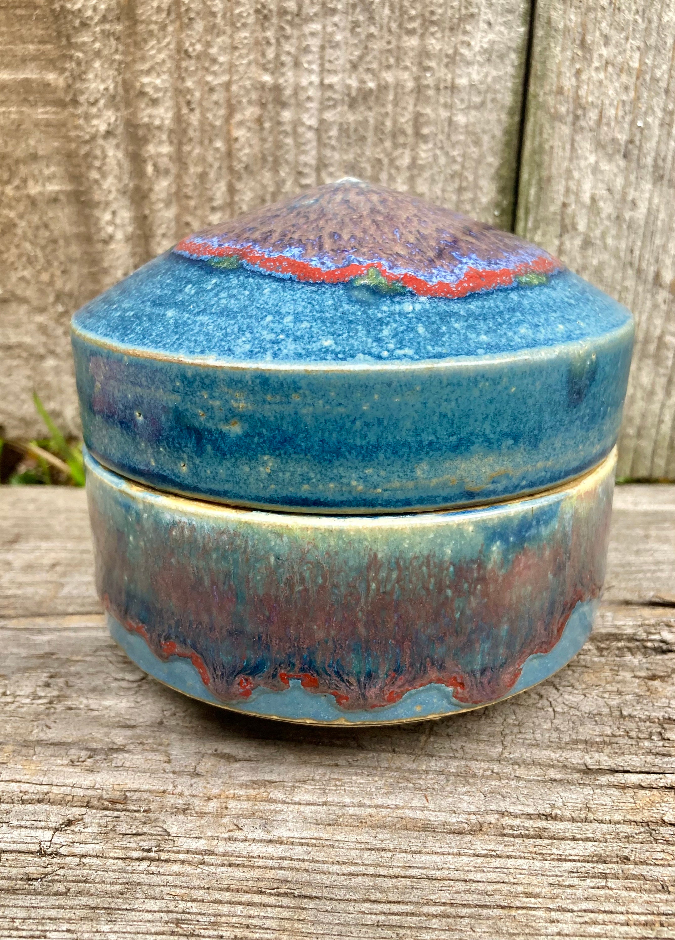 Functional Art Pottery Ceramic Vessel With Lid Vintage Wheel Thrown ...