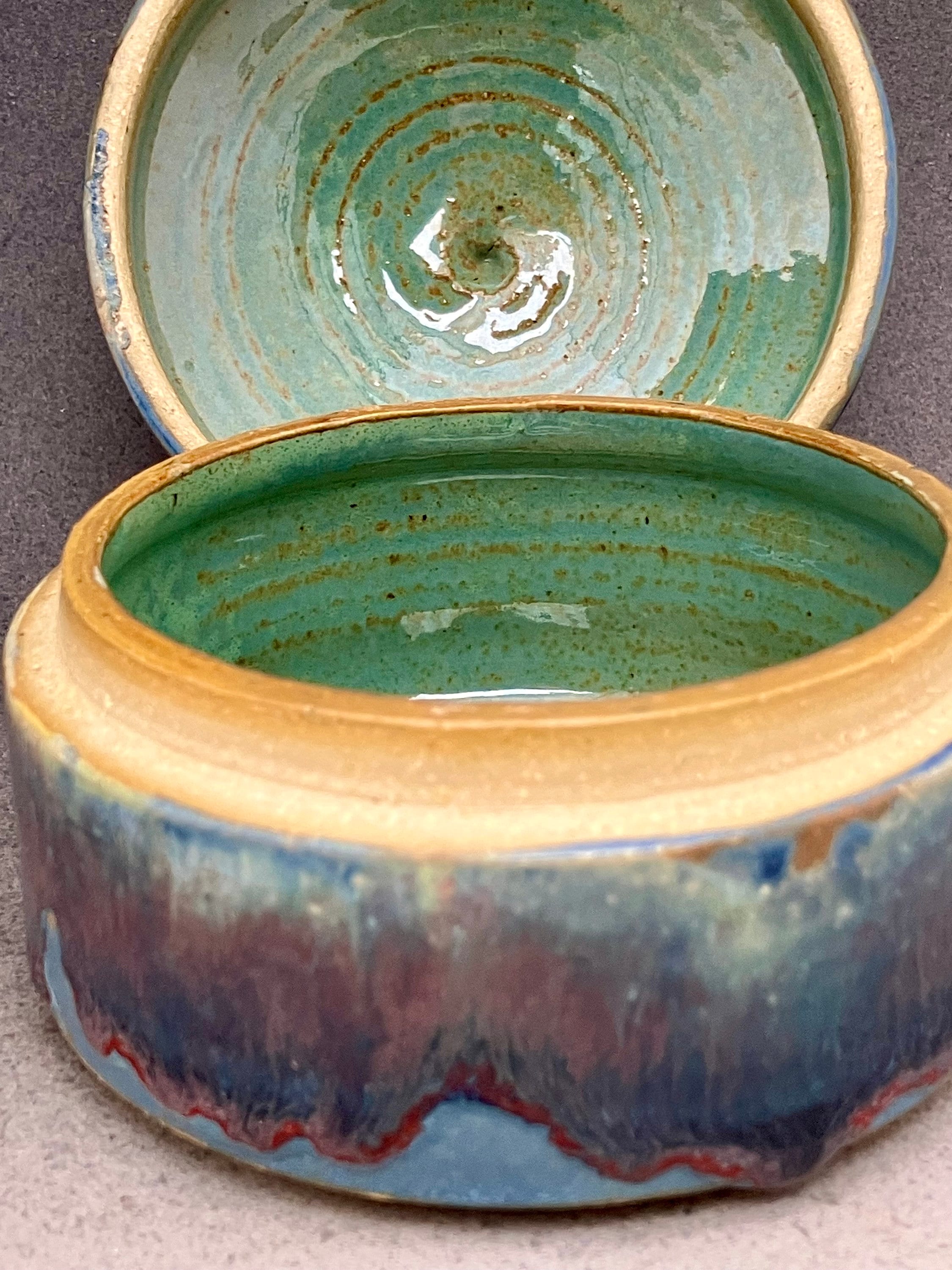 Functional Art Pottery Ceramic Vessel With Lid Vintage Wheel Thrown ...