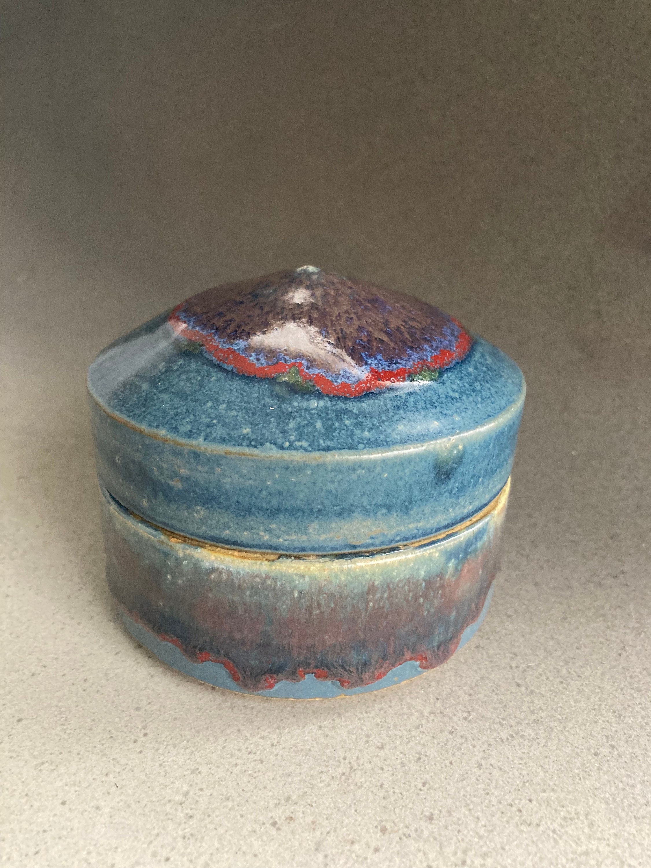 Functional Art Pottery Ceramic Vessel With Lid Vintage Wheel Thrown ...