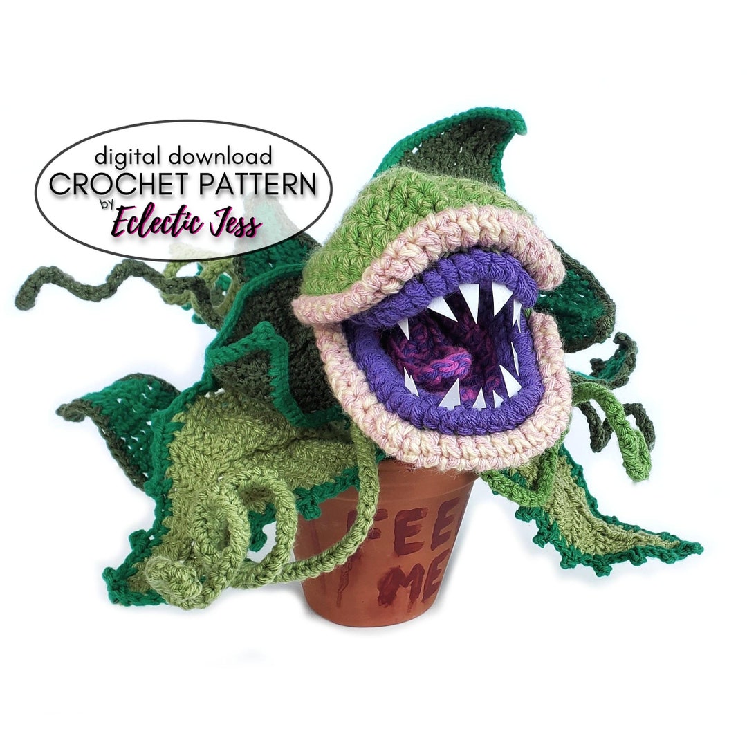 Mean Green Carnivorous Plant Crochet Pattern, Monster Crochet Sculpture ...