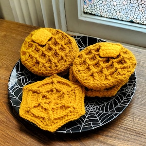Spooky Waffles PATTERN ONLY Crochet Food, Amigurumi Food, Crochet ...