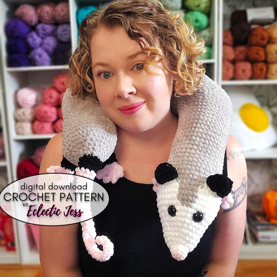 Possum Travel Pillow Crochet PATTERN ONLY, Opossum Pillow, Neck Pillow ...