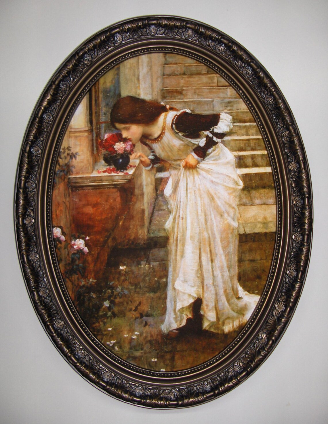 JOHN WILLIAM WATERHOUSE Art Print on Canvas in Oval Frame - Etsy