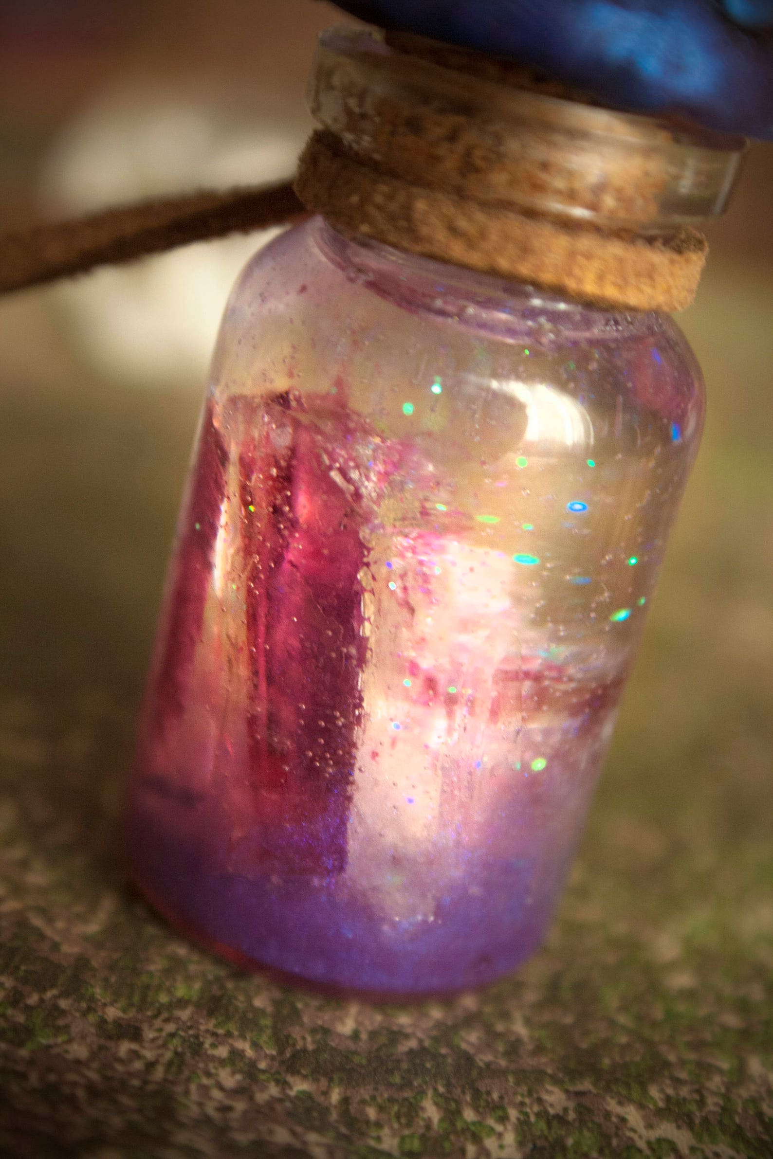 Tiny Magical Bottle Fill With Crystals and Polymer Clay Pine Cone - Etsy