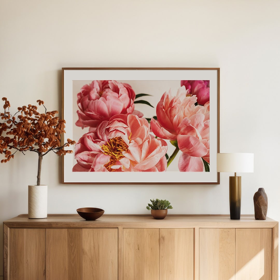 Pink Peonies Photograph, Botanical Wall Art, Large Flower Print, Still ...