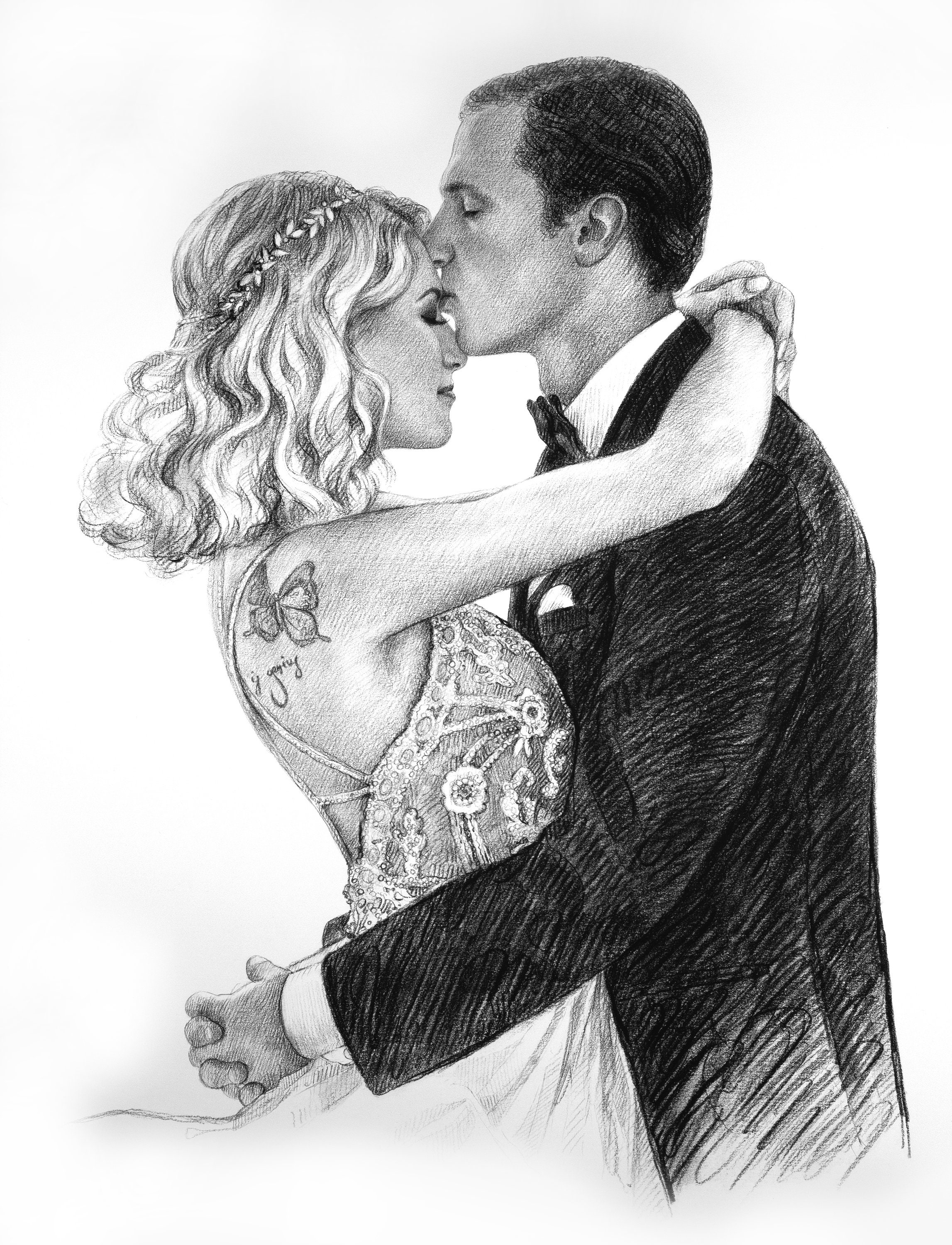 Wedding Vow Art With Custom Portrait Song Lyric Wall Art | Etsy